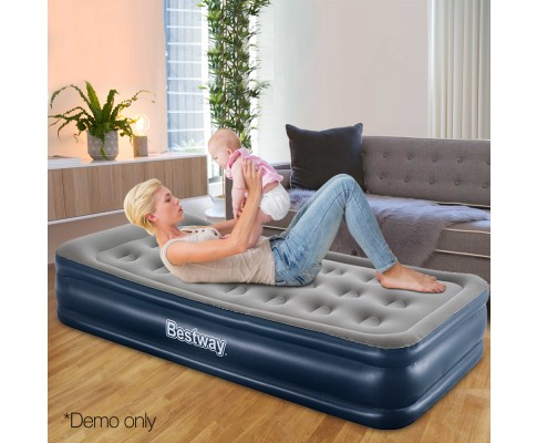 BW-BED-D-67628 Bestway Single Inflatable Air Mattress Bed w/ Built-in ...