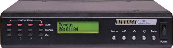 A1708 - 50 Event 4 Output 24 Hour 7 Day Timer Redback 10 year Warranty ...