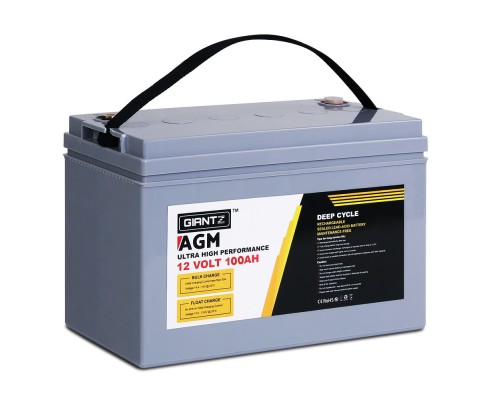 GIANTZ 100Ah Deep Cycle Battery Power 12V Sealed Portable Camping Solar ...